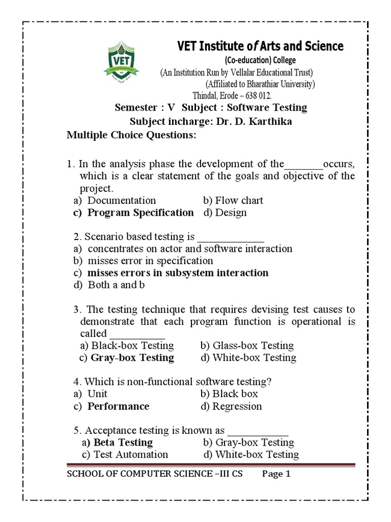 Software Testing - QUESTION BANK | PDF | Software Testing | Software Bug