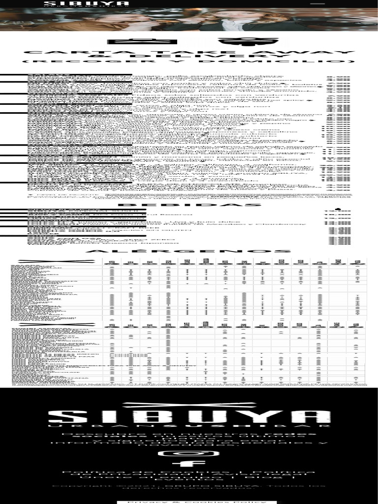 Carta Delivery - Sibuya Urban Sushi Bar | PDF