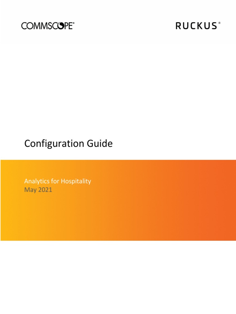 RUCKUS Analytics For Hospitality Configuration Guide | PDF | Wireless Lan | Computer Network