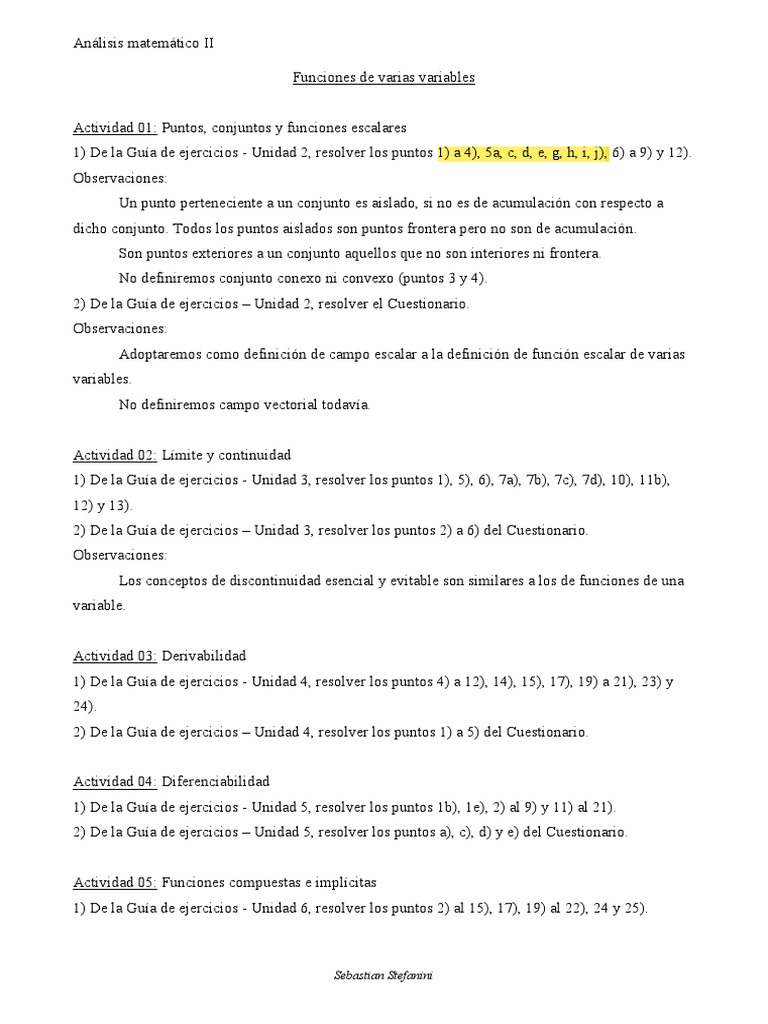 Guia de Ejercicios para AM II | PDF