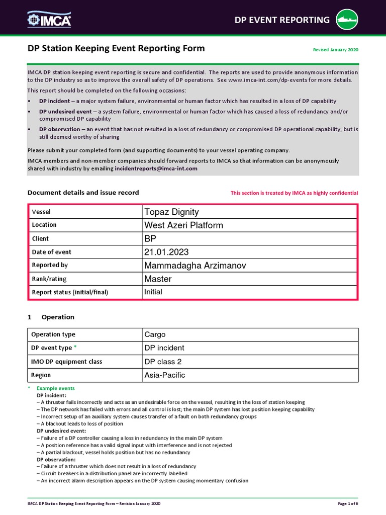IMCA - DignityDownload-5353 (IMCA DP Event Reporting Form) | PDF ...