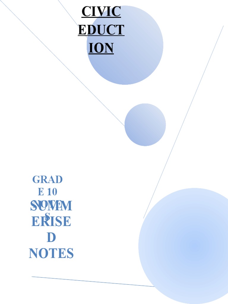 Grade 10 Civic Education Summary Notes | PDF | Cost Of Living | Citizenship
