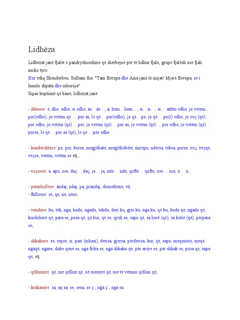 Lidhëza | PDF