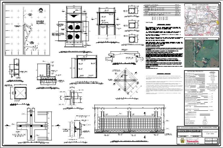 11.-Tq Elevado 10m3.dwg okTANQUE | PDF | Hormigón | Materiales