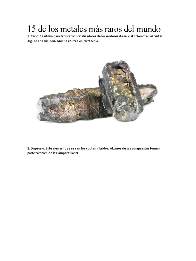 15 de Los Metales Más Raros Del Mundo | PDF