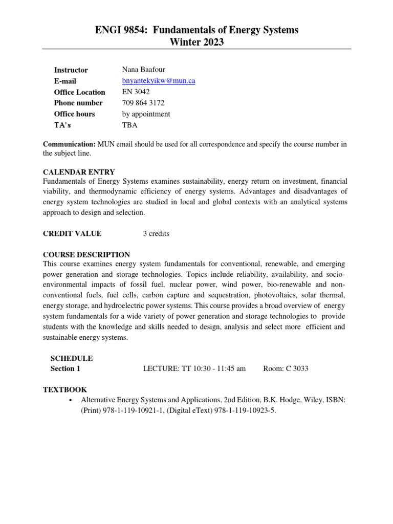 Energy Systems Fundamentals Course | PDF | Hydroelectricity ...