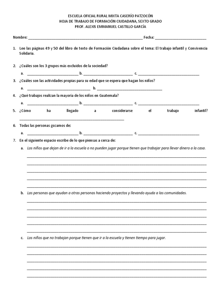 10 Trabajo Infantil | PDF