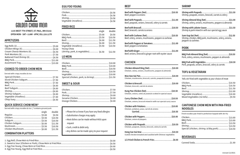 2020 GCM Menu Takeout 12.5.2021 | PDF | Cooking | Cuisine