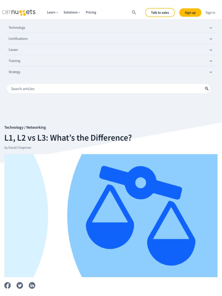 L1, L2 Vs L3 - What's The Difference - CBT Nuggets | PDF | Osi Model ...