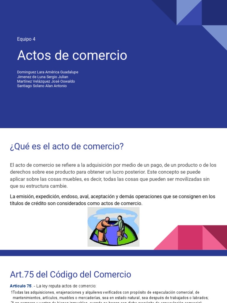 Actos de Comercio | PDF | Comercio | Bancos