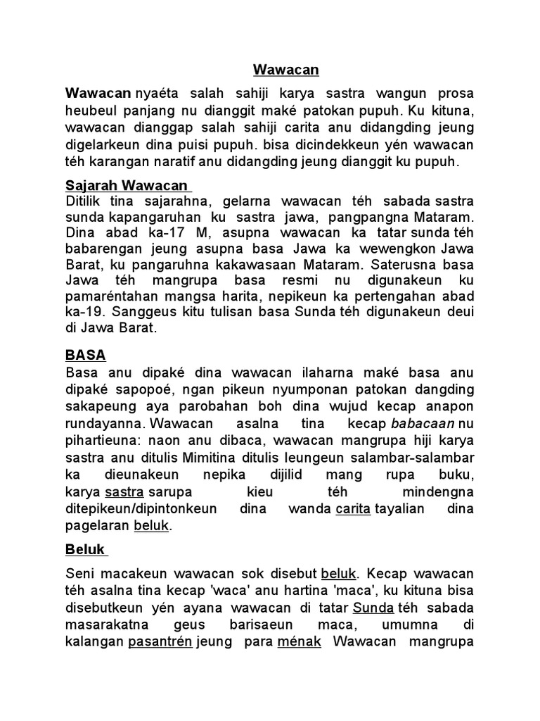Dokumen Wawacan | PDF