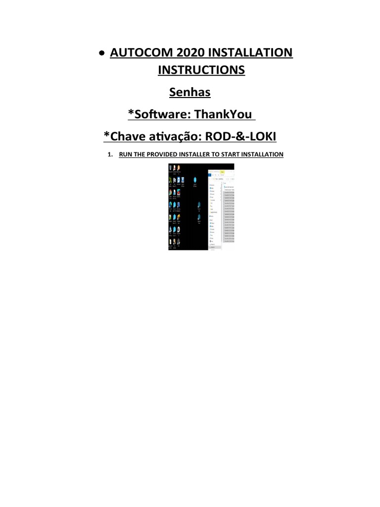 Autocom 2020 Installation Instructions | PDF