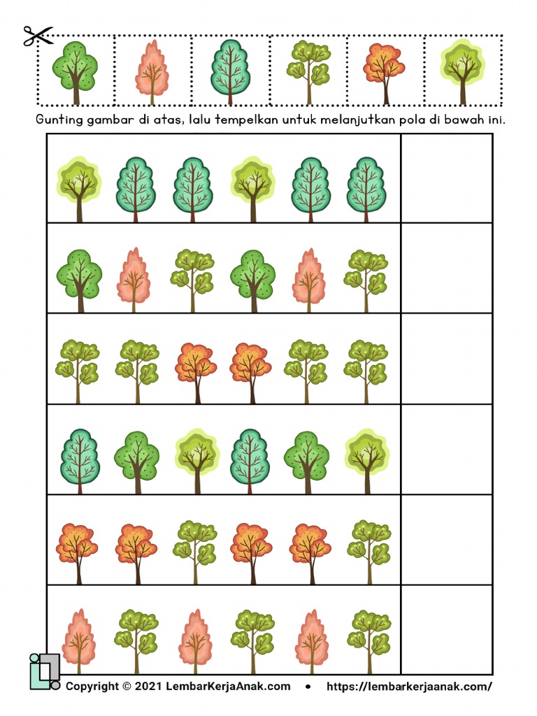 Lembar Kerja Anak TK Melanjutkan Pola 01 | PDF