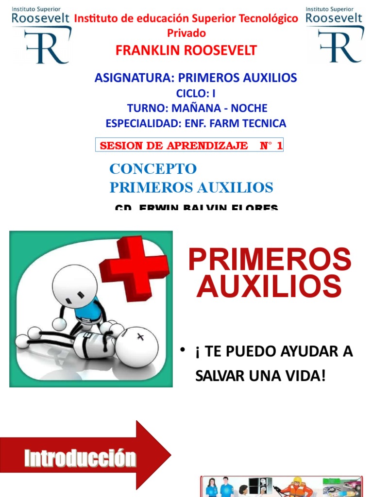Clase 1 Primeros Auxilios | PDF | Primeros auxilios | Reanimación cardiopulmonar