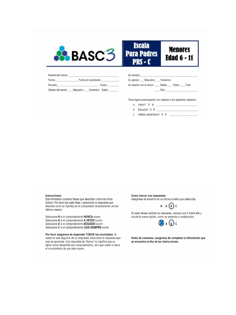 Basc 3 Escala para Padres | PDF