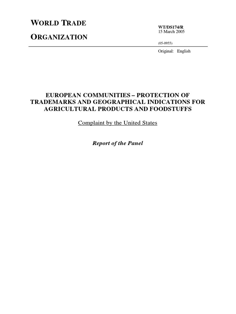 WTO Panel Report | PDF | World Trade Organization | International Trade