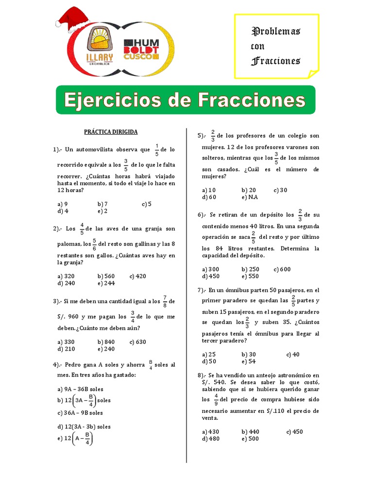 Resolver La Practica Dirigida de Fracciones | PDF | Aves