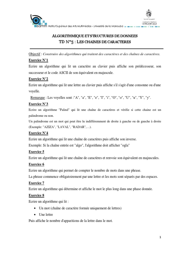 Algorithmes de Traitement de Chaînes de Caractères | PDF | Ordinateurs