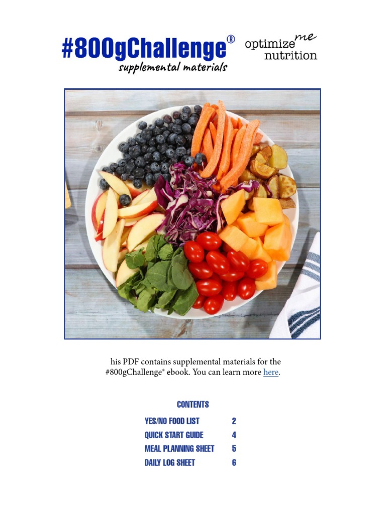 800g Challenge Supplement Guide | PDF | Vegetables | Fruit