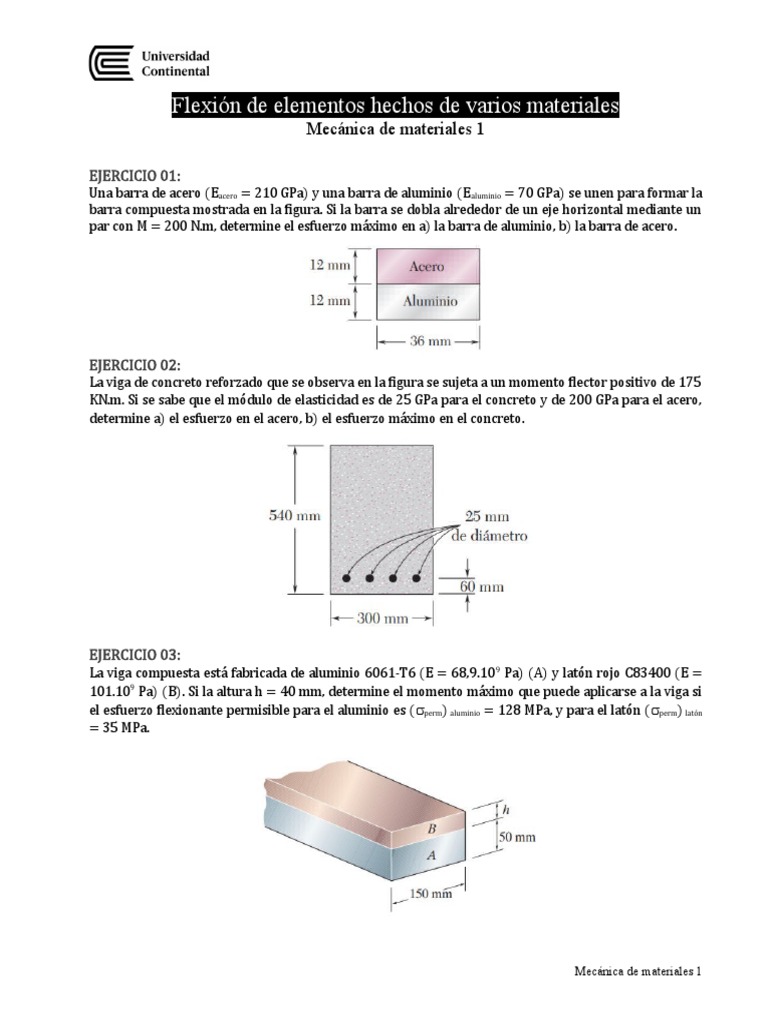 FLEXIÓN DE ELEMENTOS HECHOS DE VARIOS MATERIALES (1) | PDF | Viga (Estructura) | Concreto reforzado