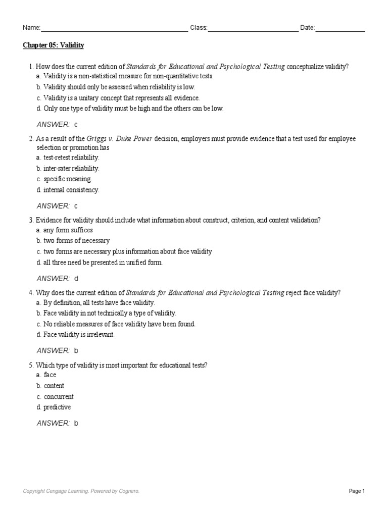 Chapter 05 Validity Pdf Validity Statistics Graduate Record