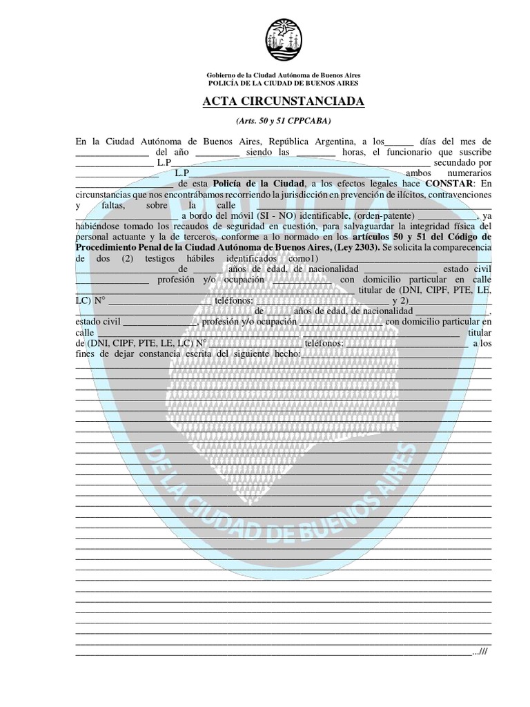 Acta Circunstanciada (Larga) | PDF | Justicia | Crimen y violencia