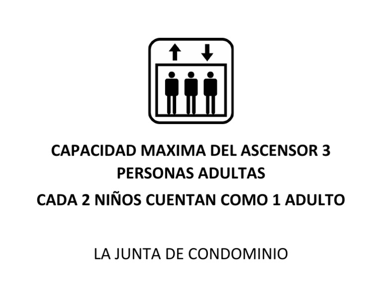 Capacidad Maxima Del Ascensor 3 Personas Adultas | PDF