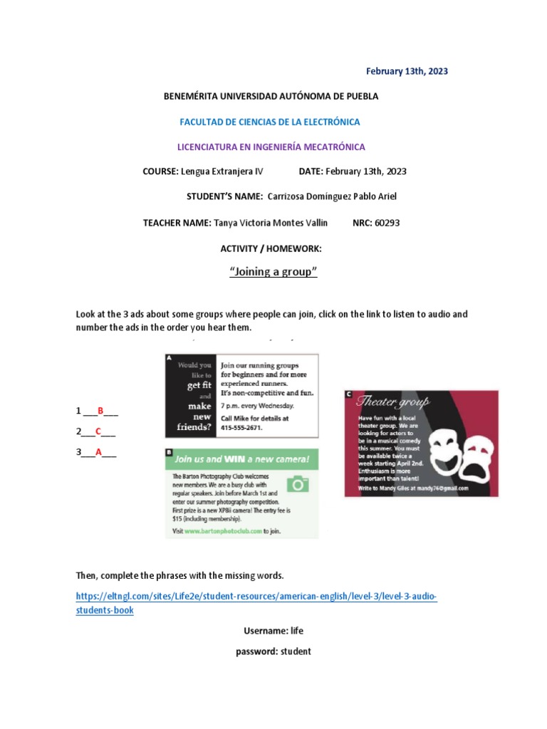 Activity-Joining A Group - CarrizosaDomínguezPabloAriel | PDF ...