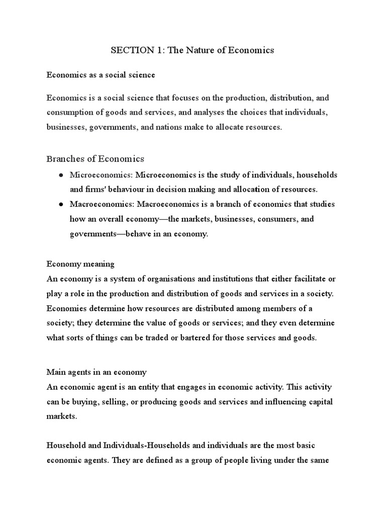 CSEC Economics Notes | PDF | Economics | Microeconomics