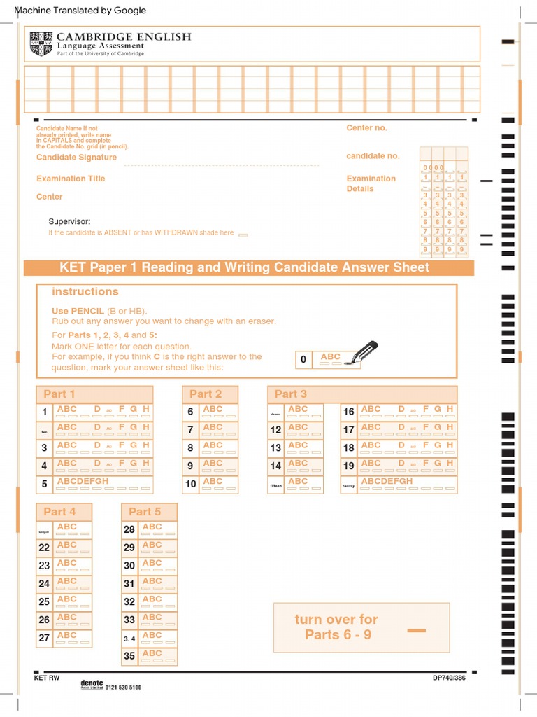 Ket S Reading and Writing-14-15 | PDF | Stationery | Office Work