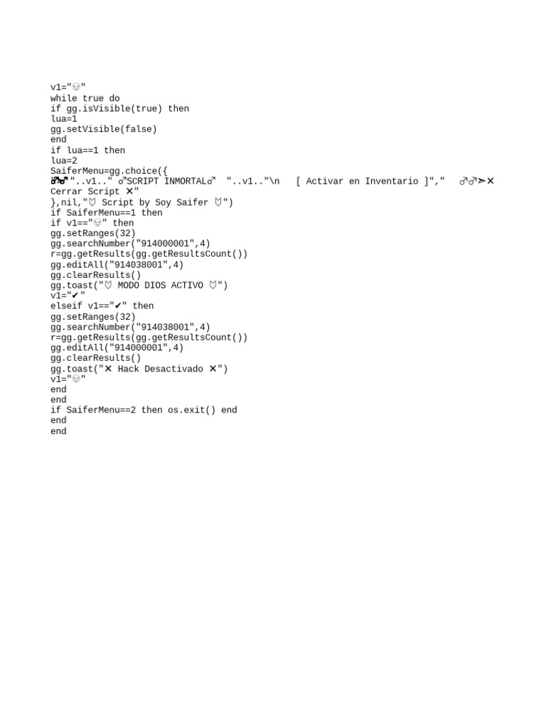 Hack Inmortal - Saifer.lua | PDF