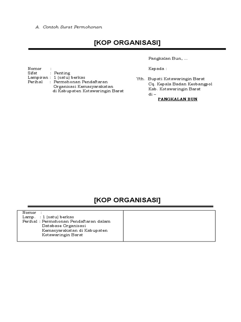 Contoh Surat Permohonan | PDF