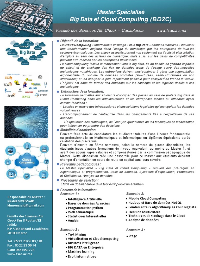 Master Big Data et Cloud à Casablanca | PDF | Big data | Cloud computing