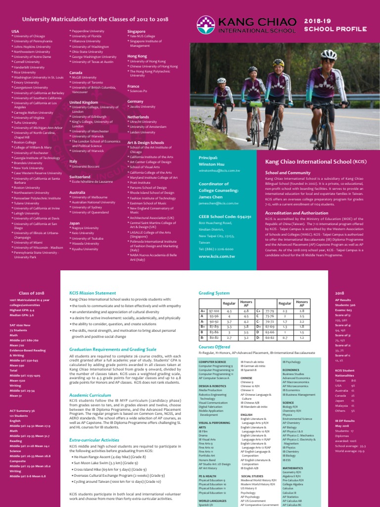 KCIS Profile2018-2019 | PDF | Advanced Placement | Educational Stages