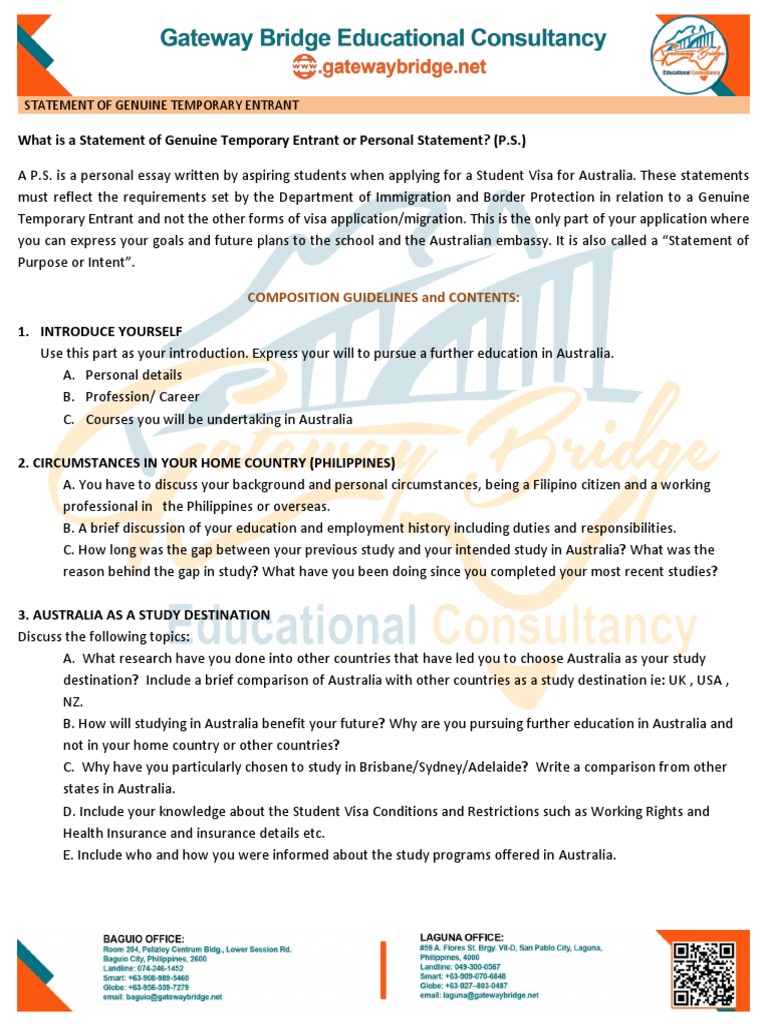 Guidelines For Gte - New | PDF | Travel Visa | Australia