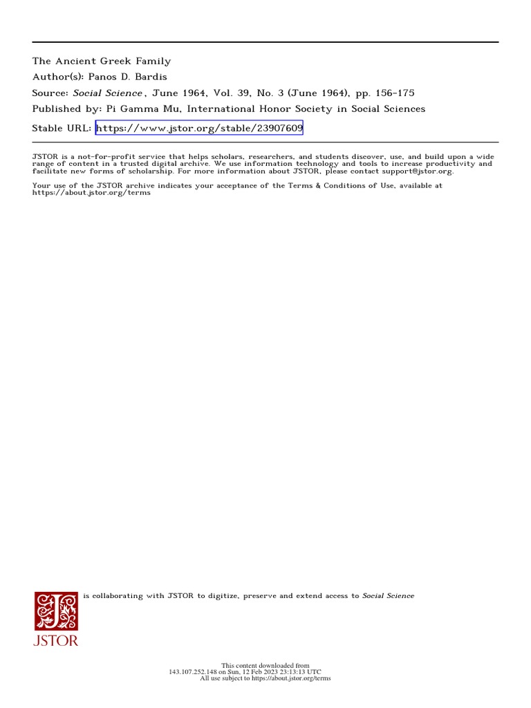 The Ancient Greek Family Structure | PDF | Wedding | Bride