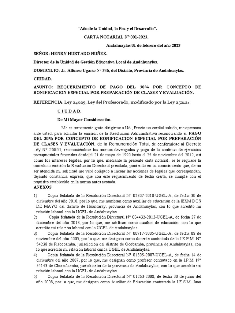 Carta Ugel Obispo | PDF