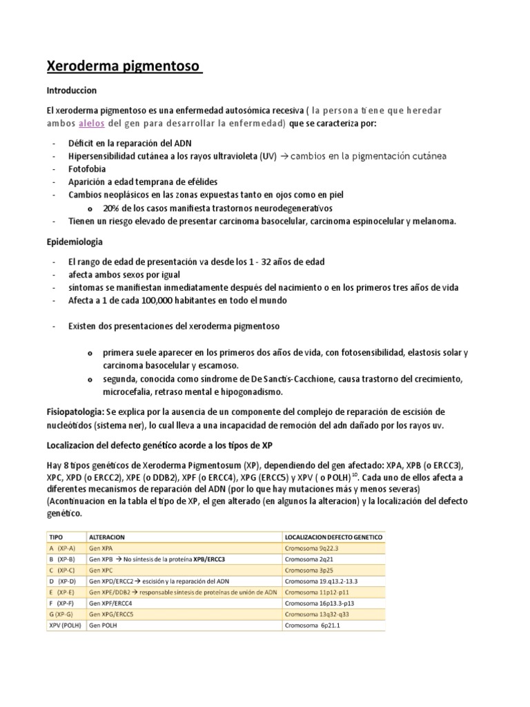 Xerodermia Pigmentosa | PDF | Cáncer | Metástasis