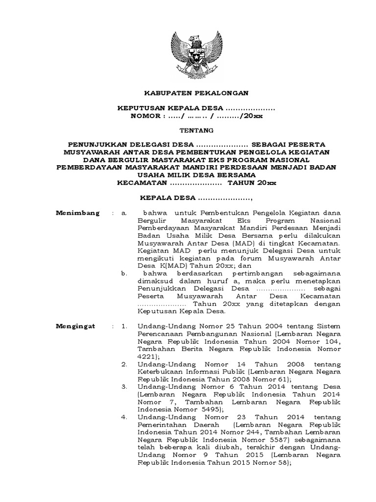 Contoh SK Delegasi | PDF