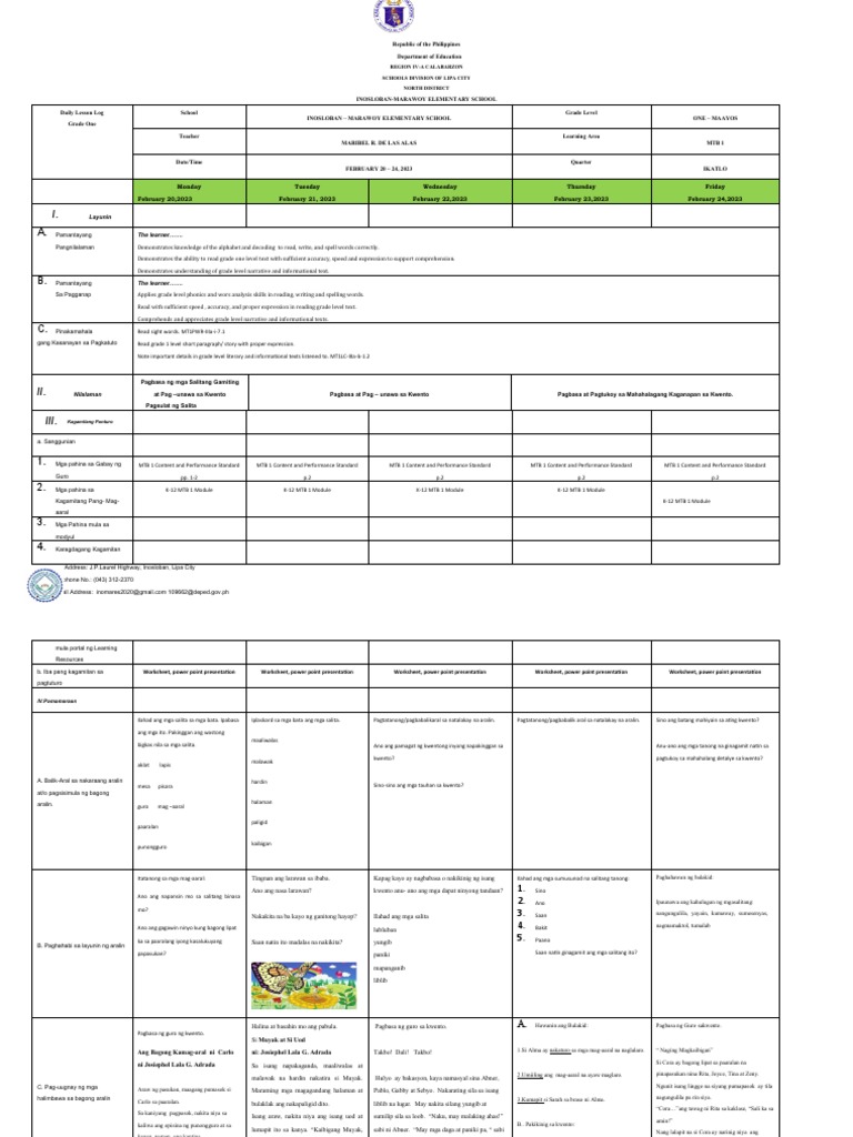 DLL MTB Week 2 3rd Quarter | PDF | Linguistics | Writing