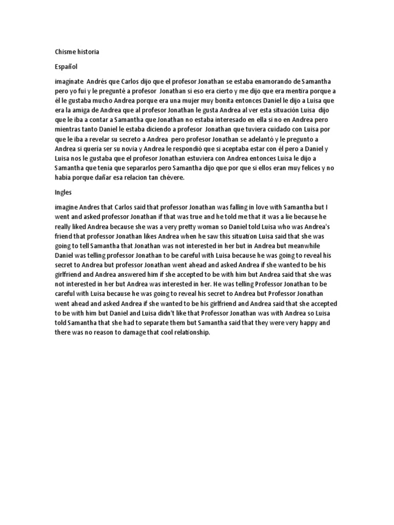 Chisme Jonathan Ingles | PDF