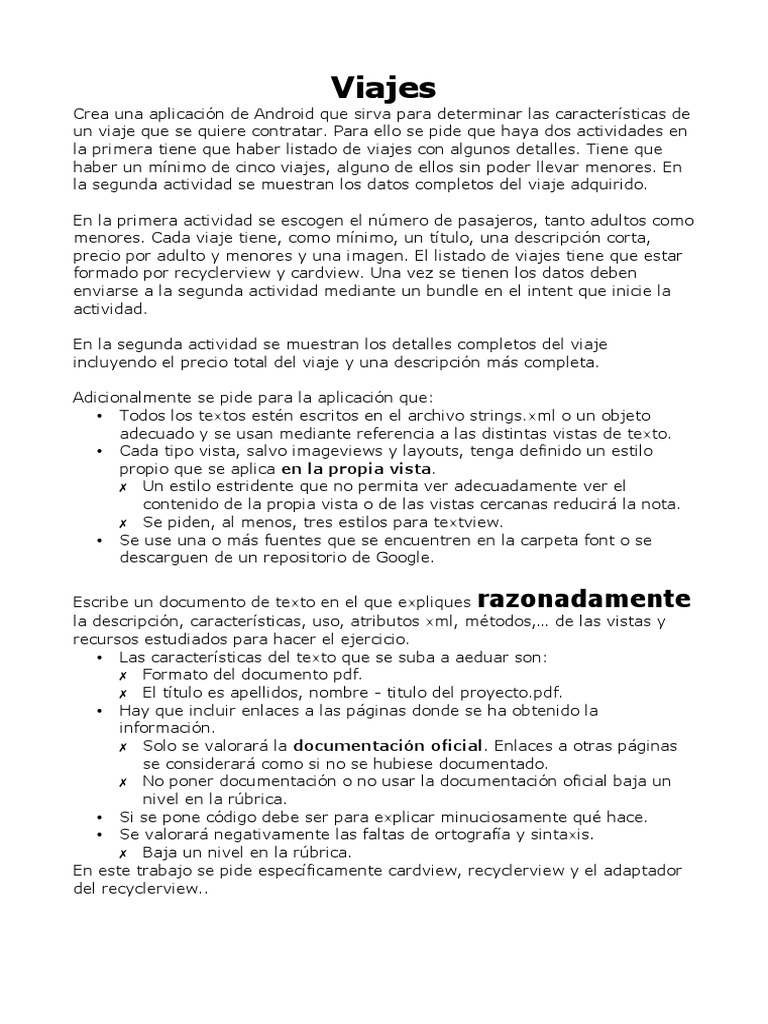 Viajes | PDF | Xml | Ciencias de la Computación