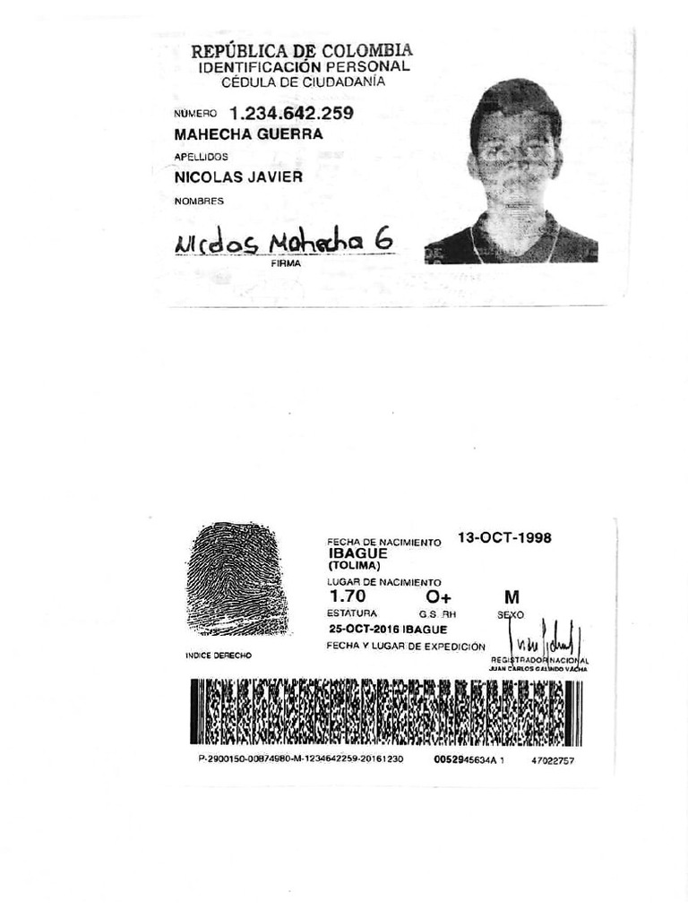 Cédula Nicolás | PDF