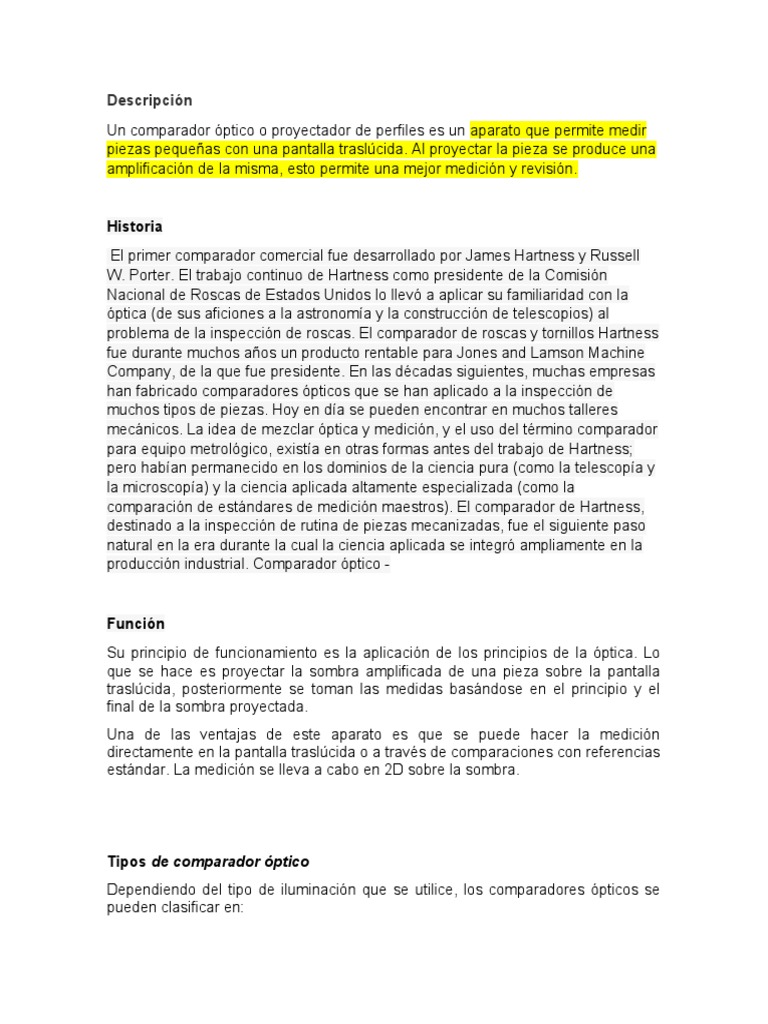 Comparador Optico | PDF | Equipo | Science