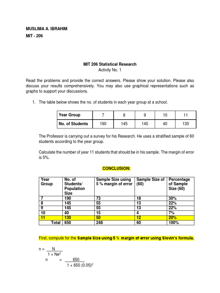 Statistical Analysis of Student Survey Data | PDF | Sampling ...