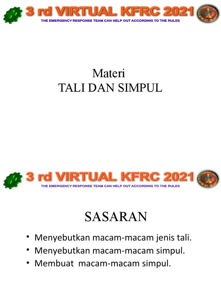 JENIS TALI DAN SIMPUL DALAM RESCUE | PDF