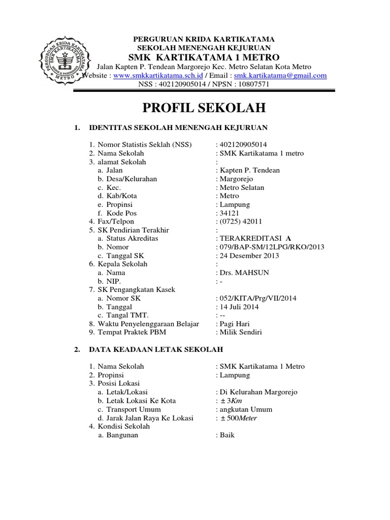 PROFIL SEKOLAH SMK1 New | PDF