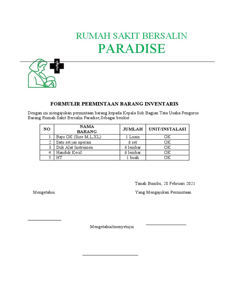 Form Permintaan Barang | PDF