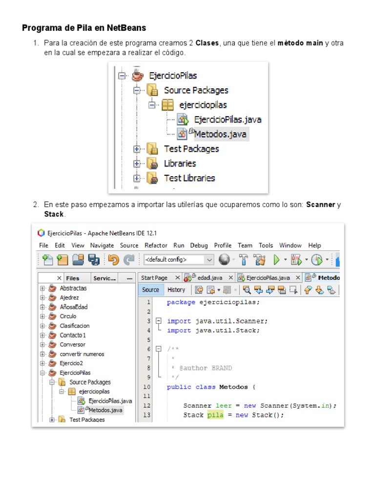 Programa de Pila en NetBeans | PDF | Informática