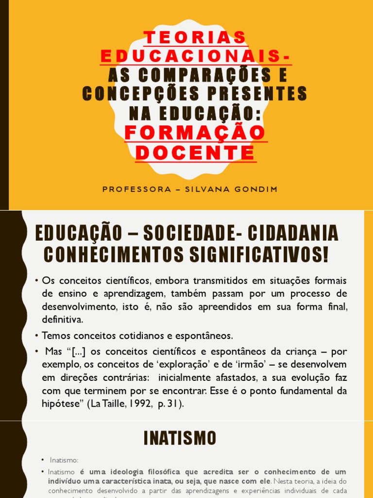 AULA 17-08-22 - Teorias EducacionaiS - PRONTA | PDF | Aprendizado ...